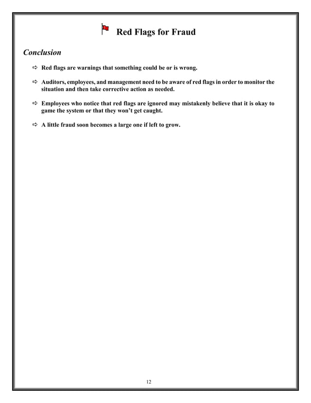 Red flags fraud | PDF