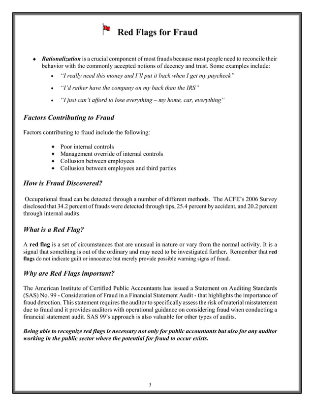 Red flags fraud | PDF