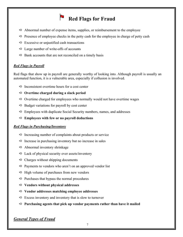 Red flags fraud | PDF
