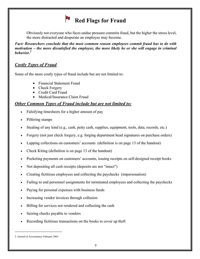 Red Flags Fraud | PDF