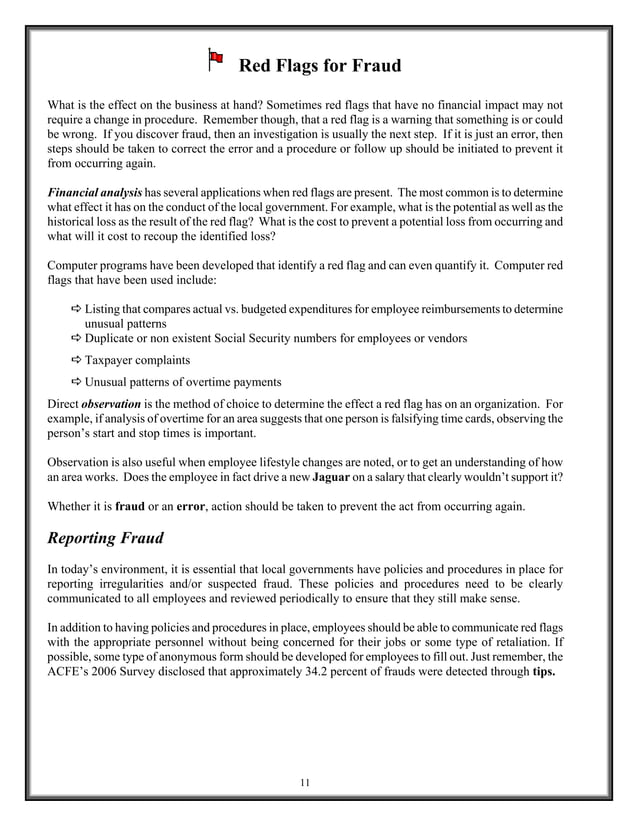 Red Flags Fraud | PDF