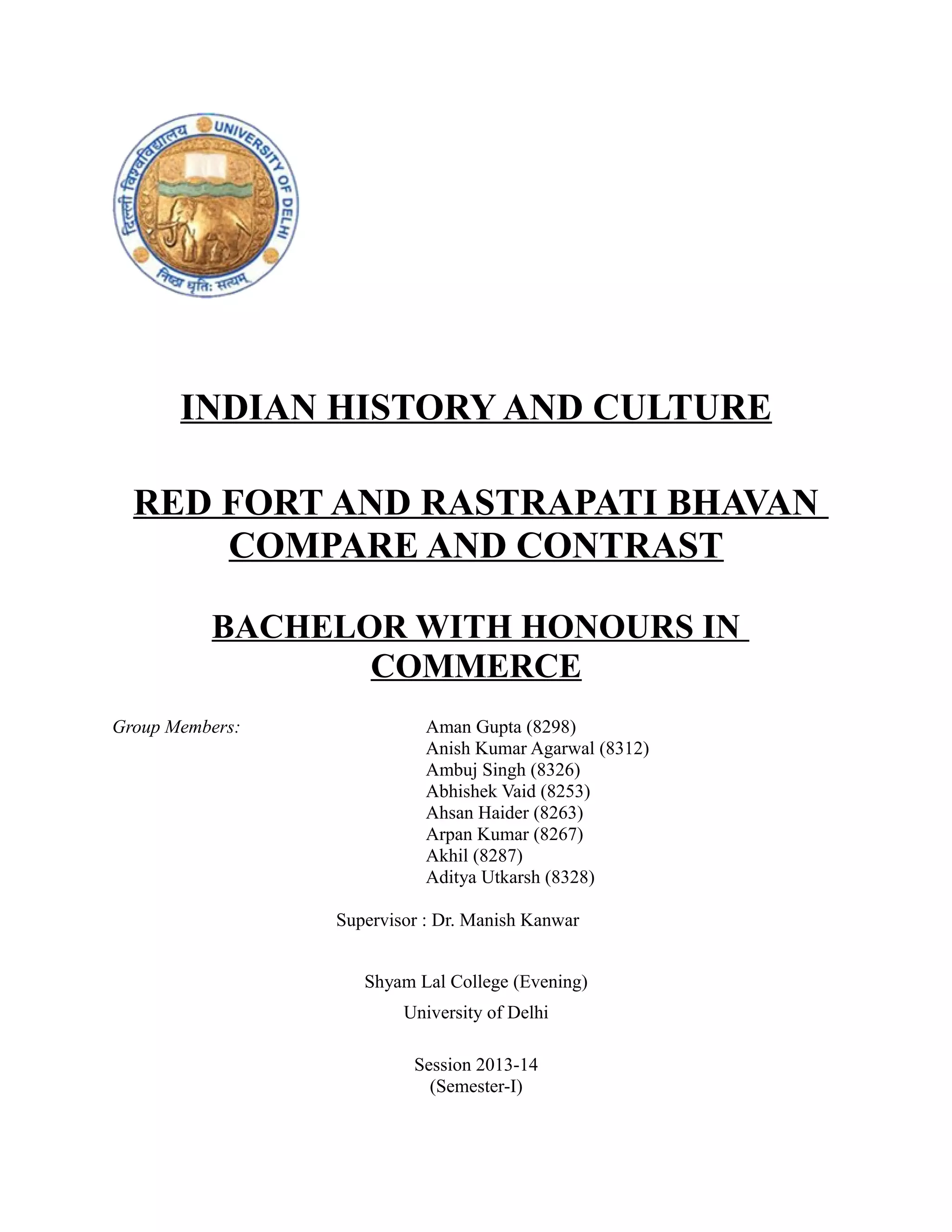 Red fort and rastrapati bhavan compare and comparision | RTF