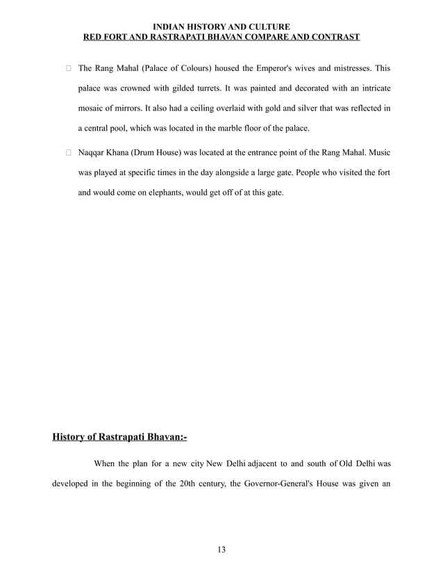 Red fort and rastrapati bhavan compare and comparision | RTF