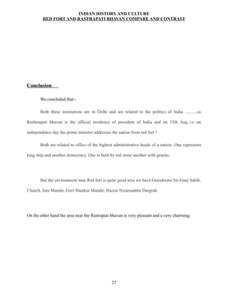 Red fort and rastrapati bhavan compare and comparision | RTF