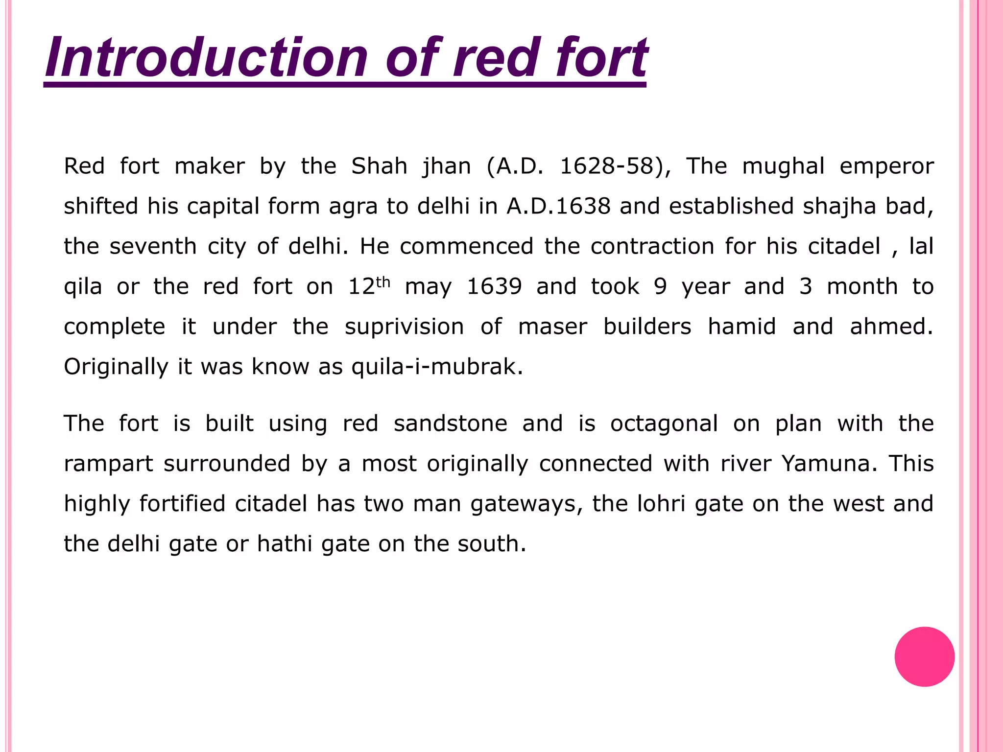 Red fort ppt | PPTX