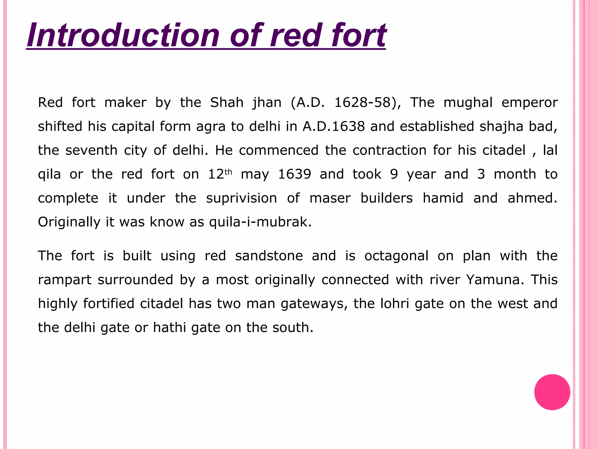 Red fort presentation.ppt | PPT