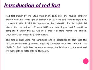 Red fort presentation.ppt 111111 | PPT