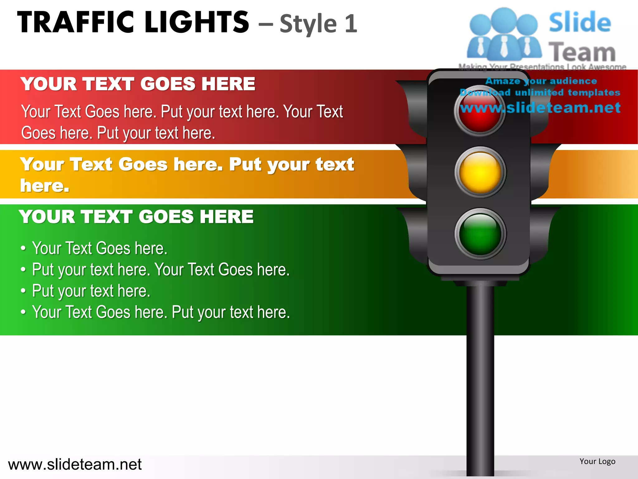 Red green orange stop go traffic highway roadway lights design 1 ...