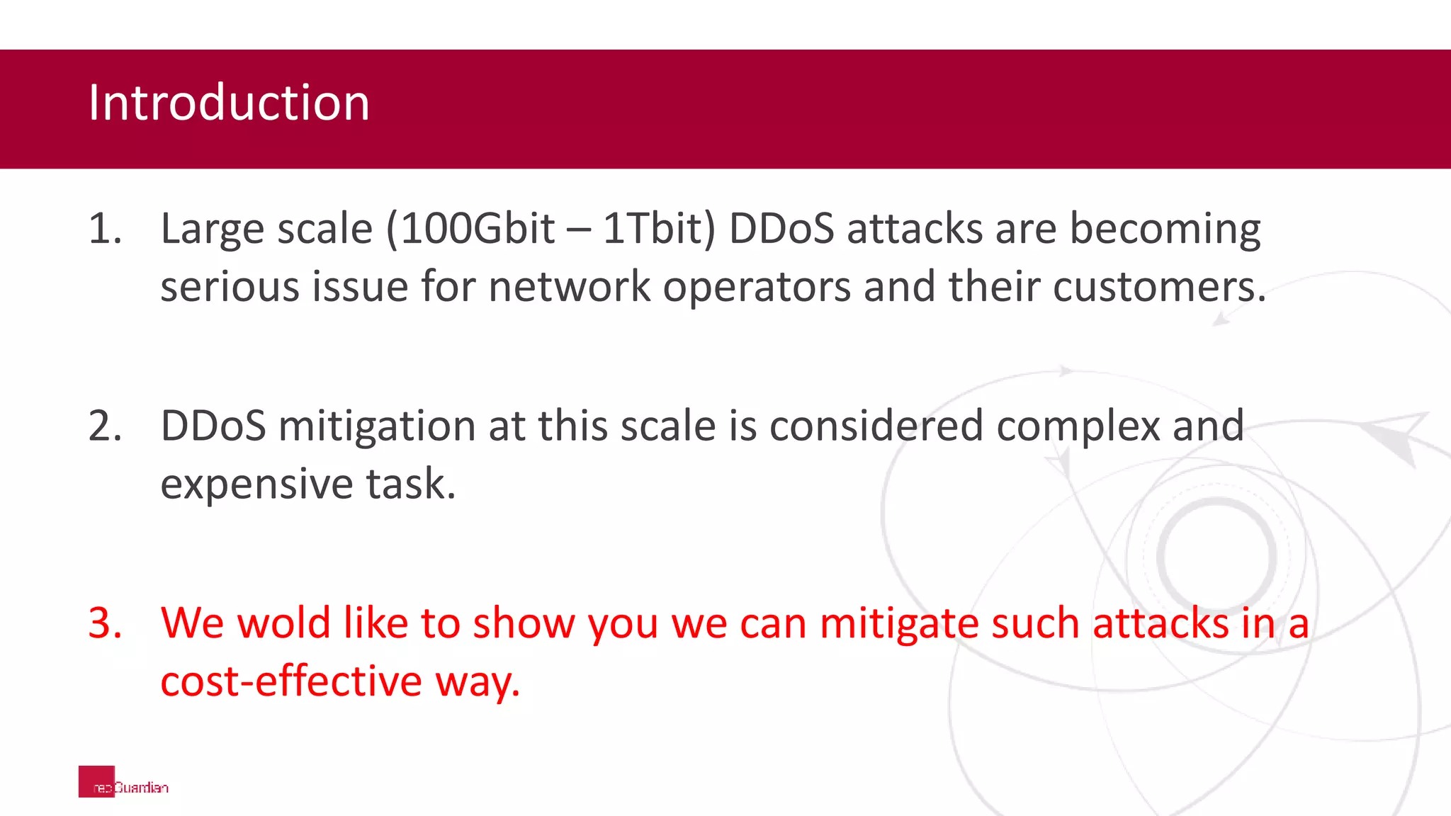 redGuardian DP100 large scale DDoS mitigation solution | PPTX