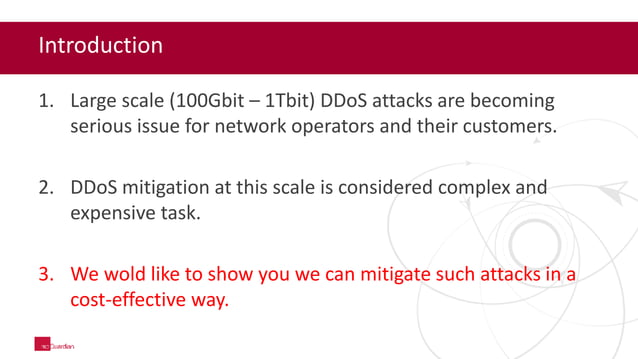 redGuardian DP100 large scale DDoS mitigation solution | PPTX