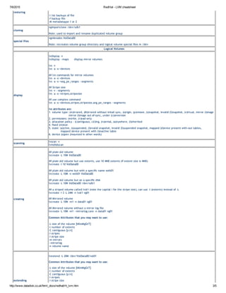 Red hat lvm cheatsheet | PDF