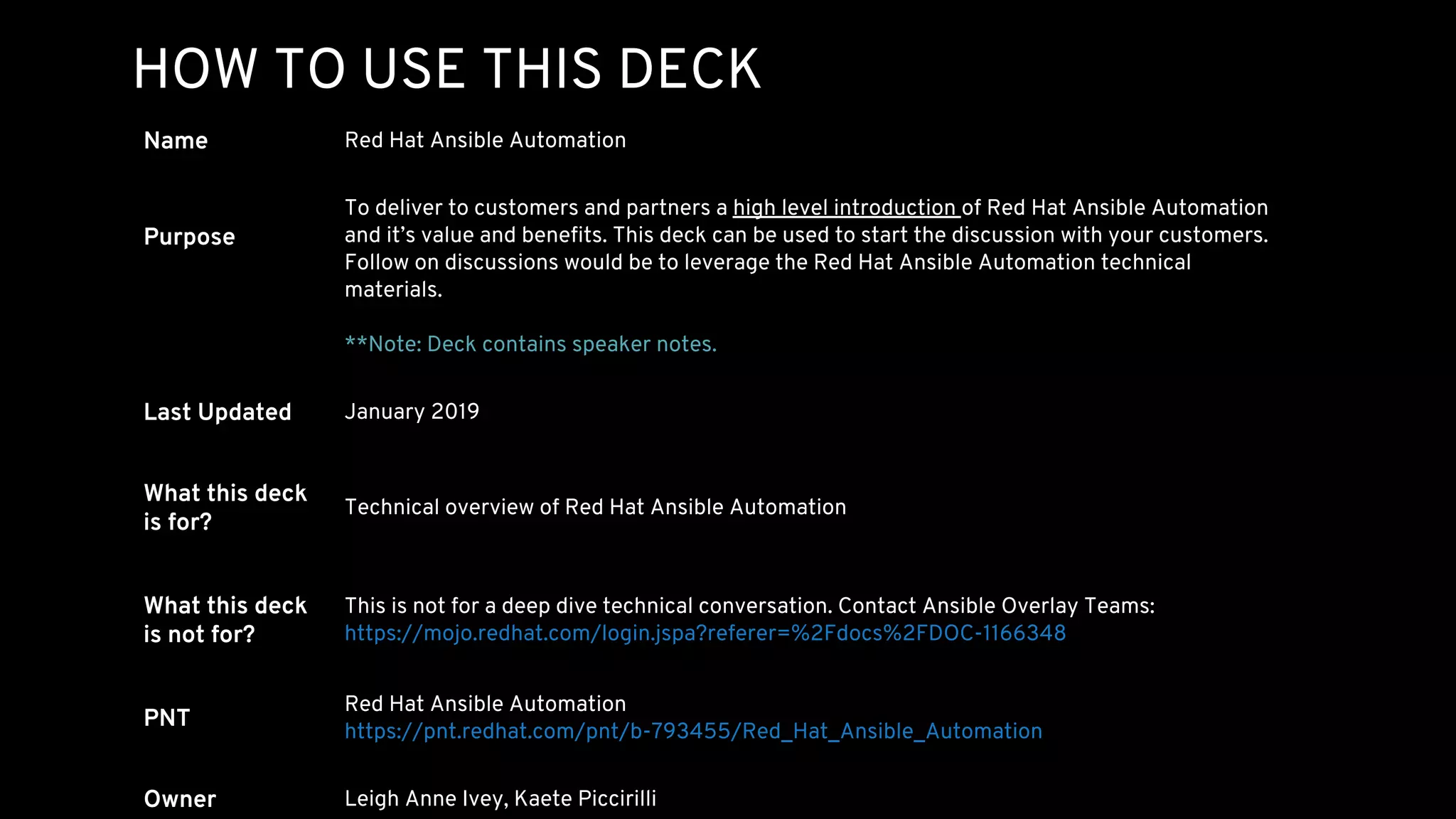 Red hat ansible automation technical deck | PDF