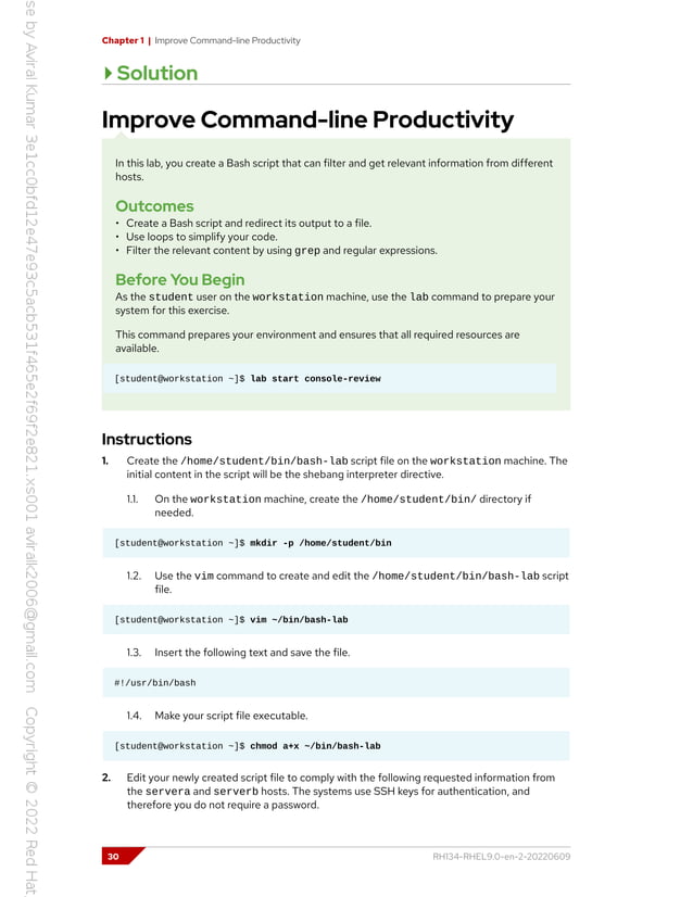 Red Hat Enterprise Linux Administration 9.0 RH134 pdf | PDF