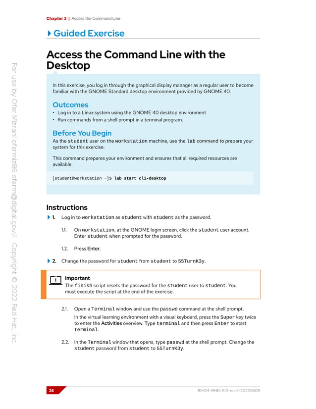Red Hat Enterprise Linux Administration 9.0 RH124 pdf | PDF