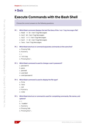 Red Hat Enterprise Linux Administration 9.0 RH124 pdf | PDF