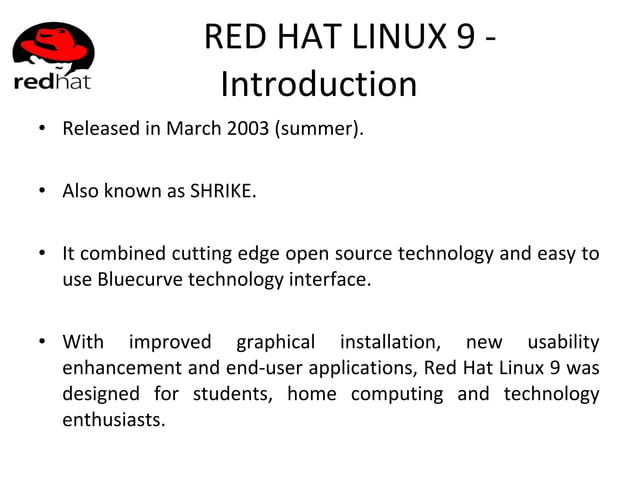 Red hat linux 9 ppt2003 | PPT
