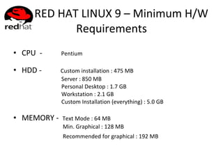 Red hat linux 9 ppt2003 | PPT