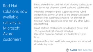 Red Hat on Microsoft Azure | PPT