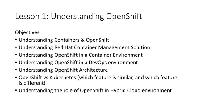 Red Hat Openshift Fundamentals.pptx | Cloud Computing | Internet