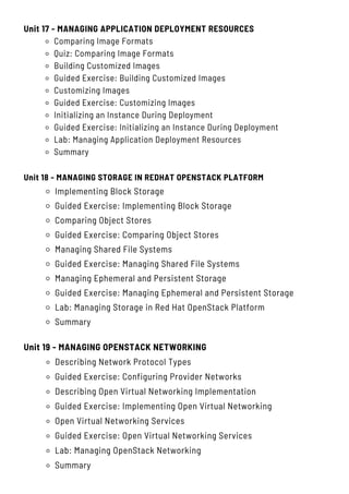 EX210: Red Hat OpenStack Training (CL110 & CL210) | PDF