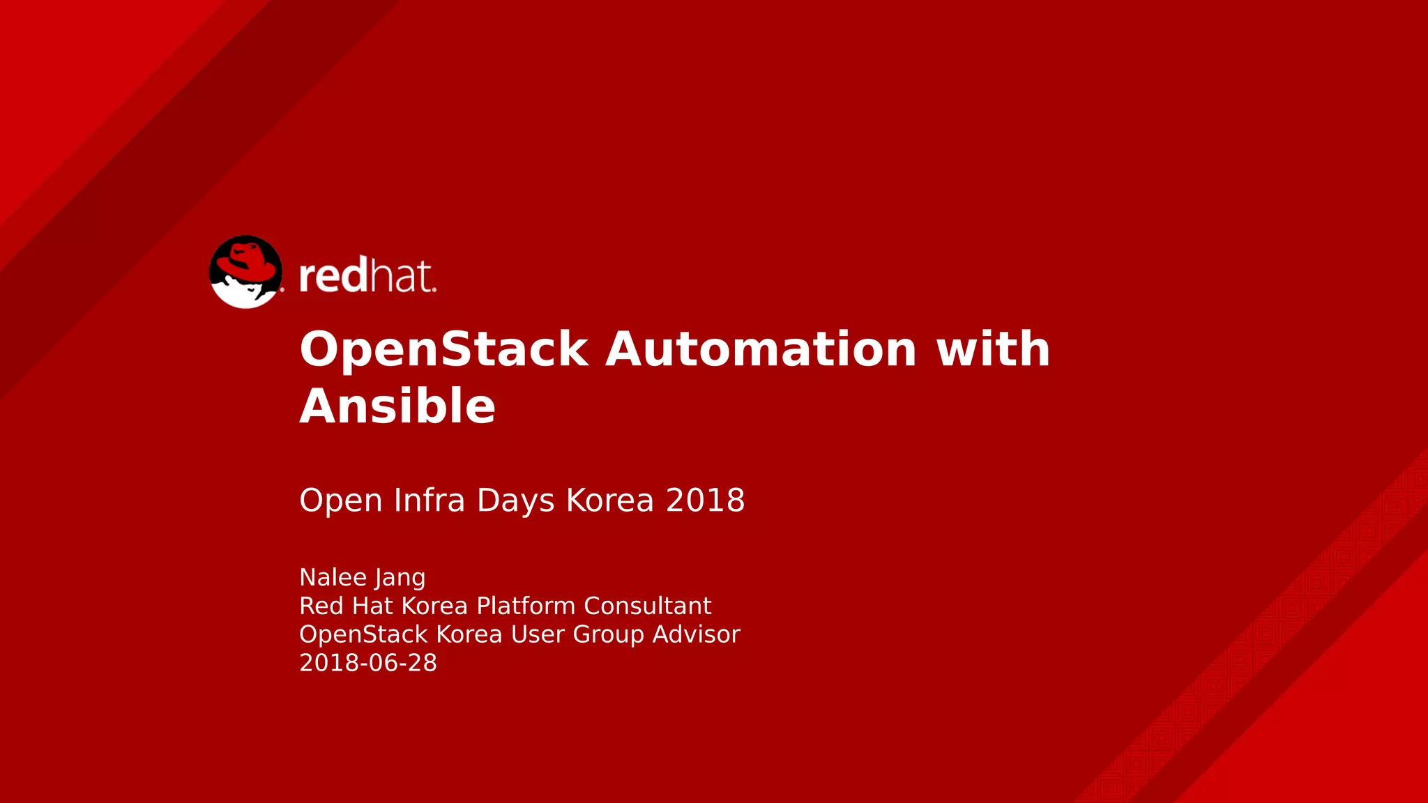 [Red Hat] OpenStack Automation with Ansible | PPT