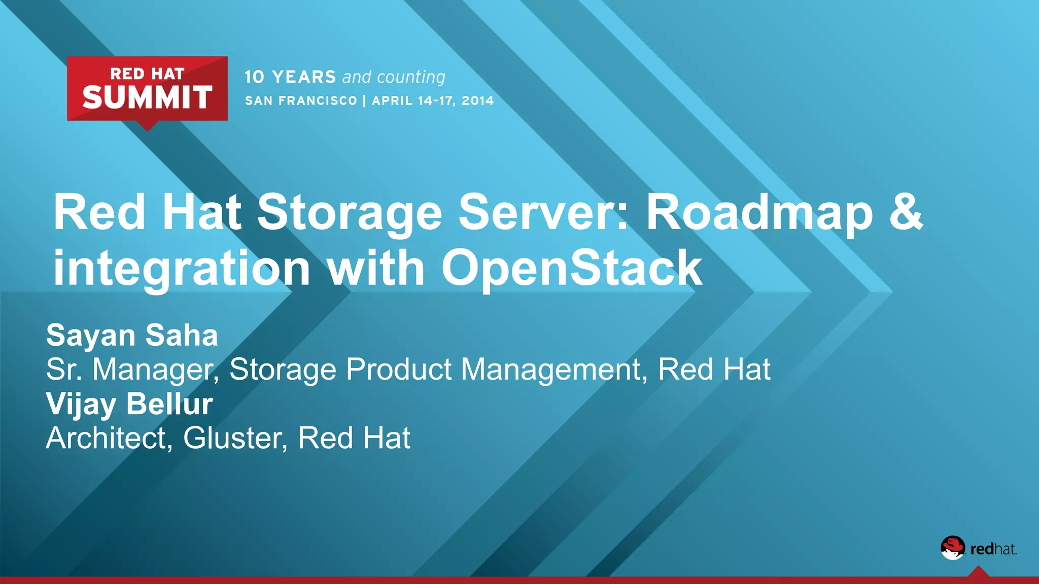 Red Hat Storage Server Roadmap & Integration With Open Stack | PPT
