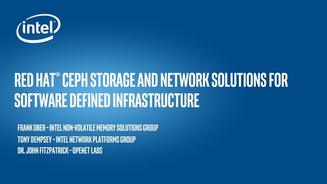 Red Hat® Ceph Storage and Network Solutions for Software Defined Infrastructure | PPT