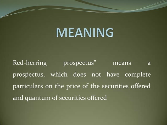 Red herring prospectus | PPTX