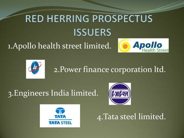 Red herring prospectus | PPTX