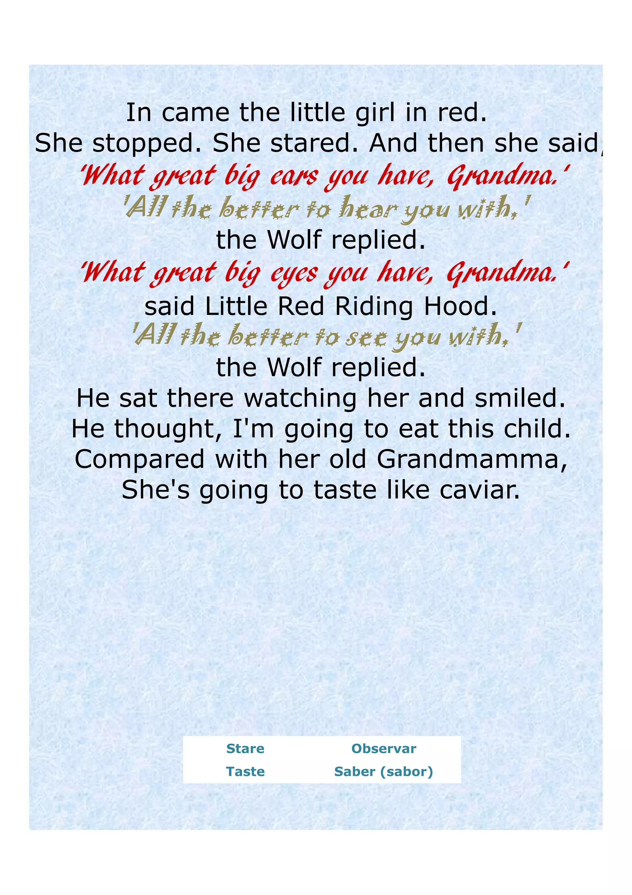 Little Red Riding Hood and The Wolf | PDF | Fiction | Books and Literature
