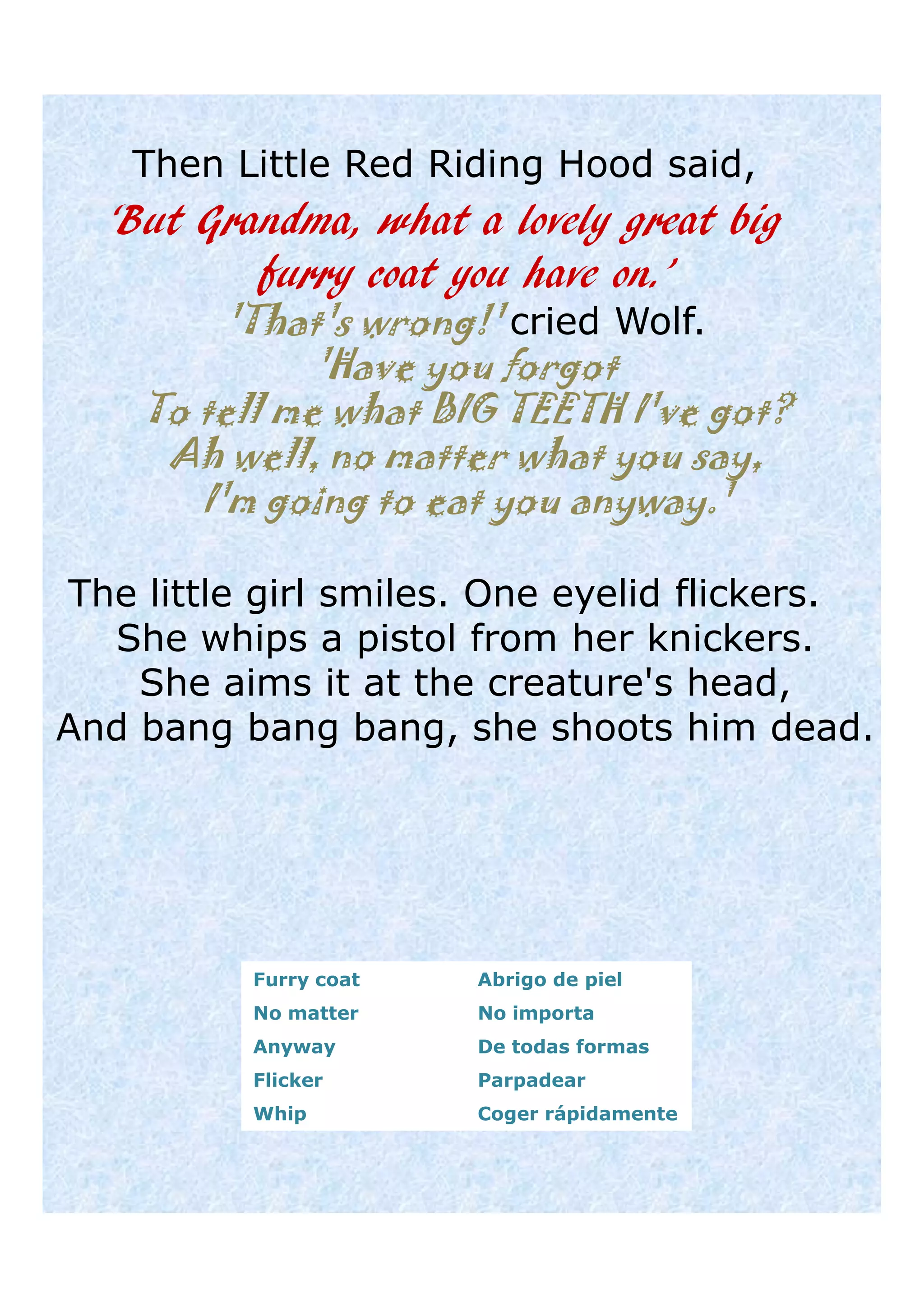 Little Red Riding Hood and The Wolf | PDF | Fiction | Books and Literature