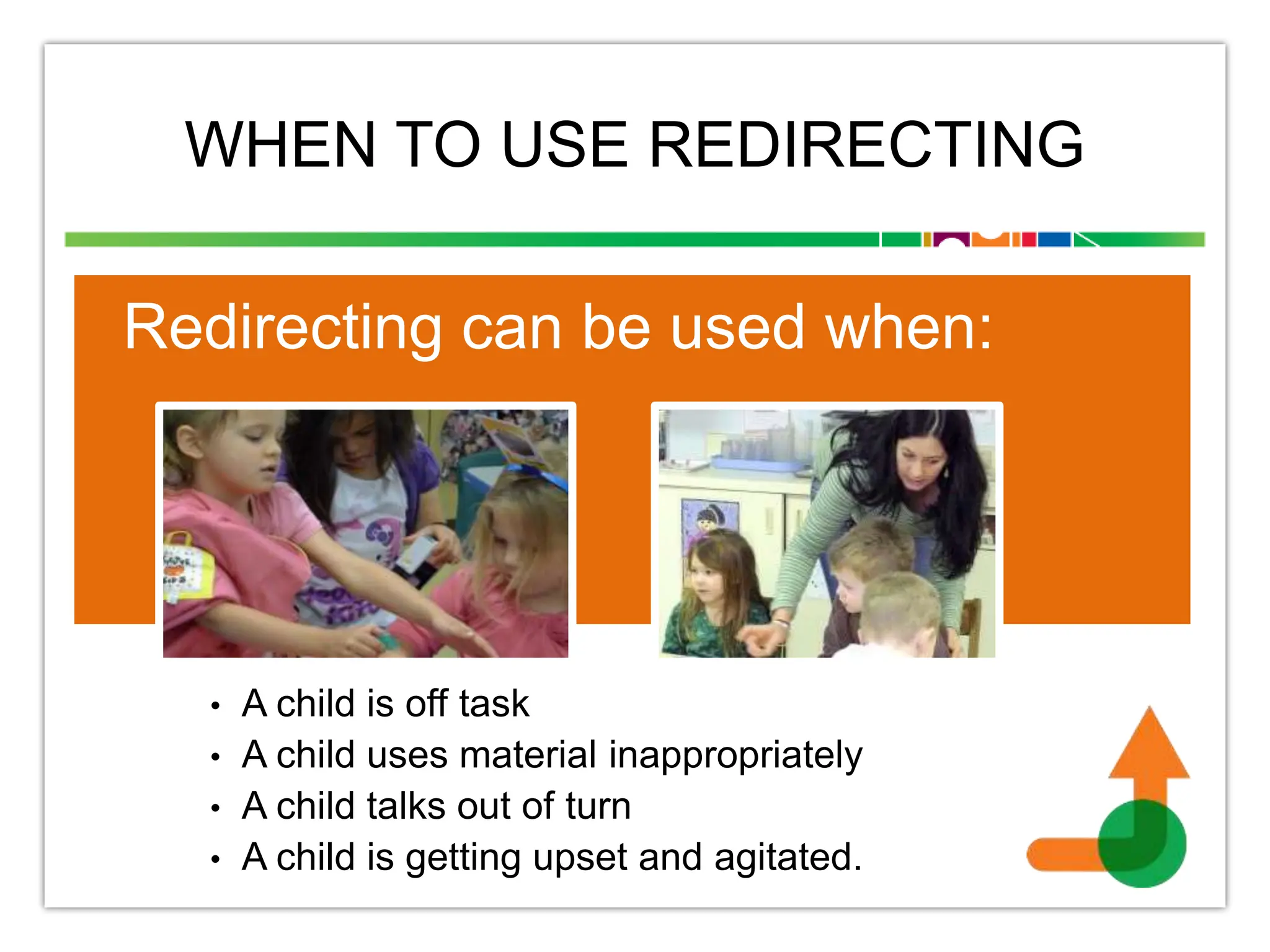 Redirecting behavior presentation for childcare centers | PPTX