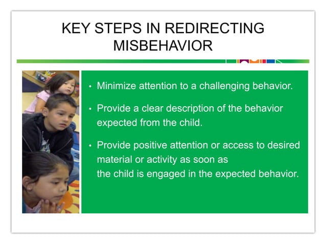 Redirecting behavior presentation for childcare centers | PPTX