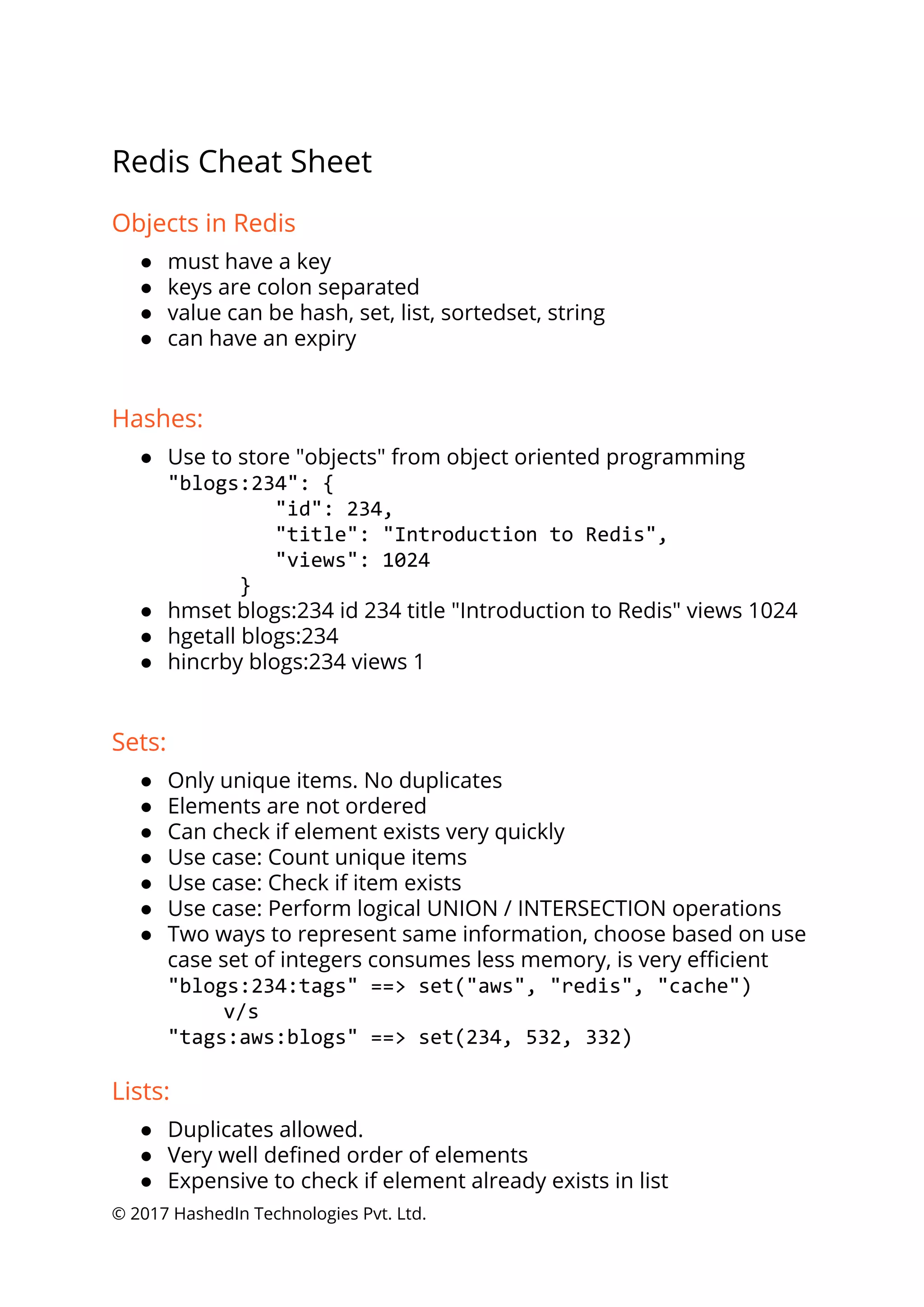 Redis Cheat Sheet | PDF | Databases | Computer Software and Applications