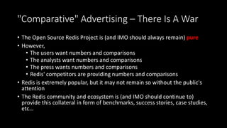Benchmarking Redis by itself and versus other NoSQL databases | PPT
