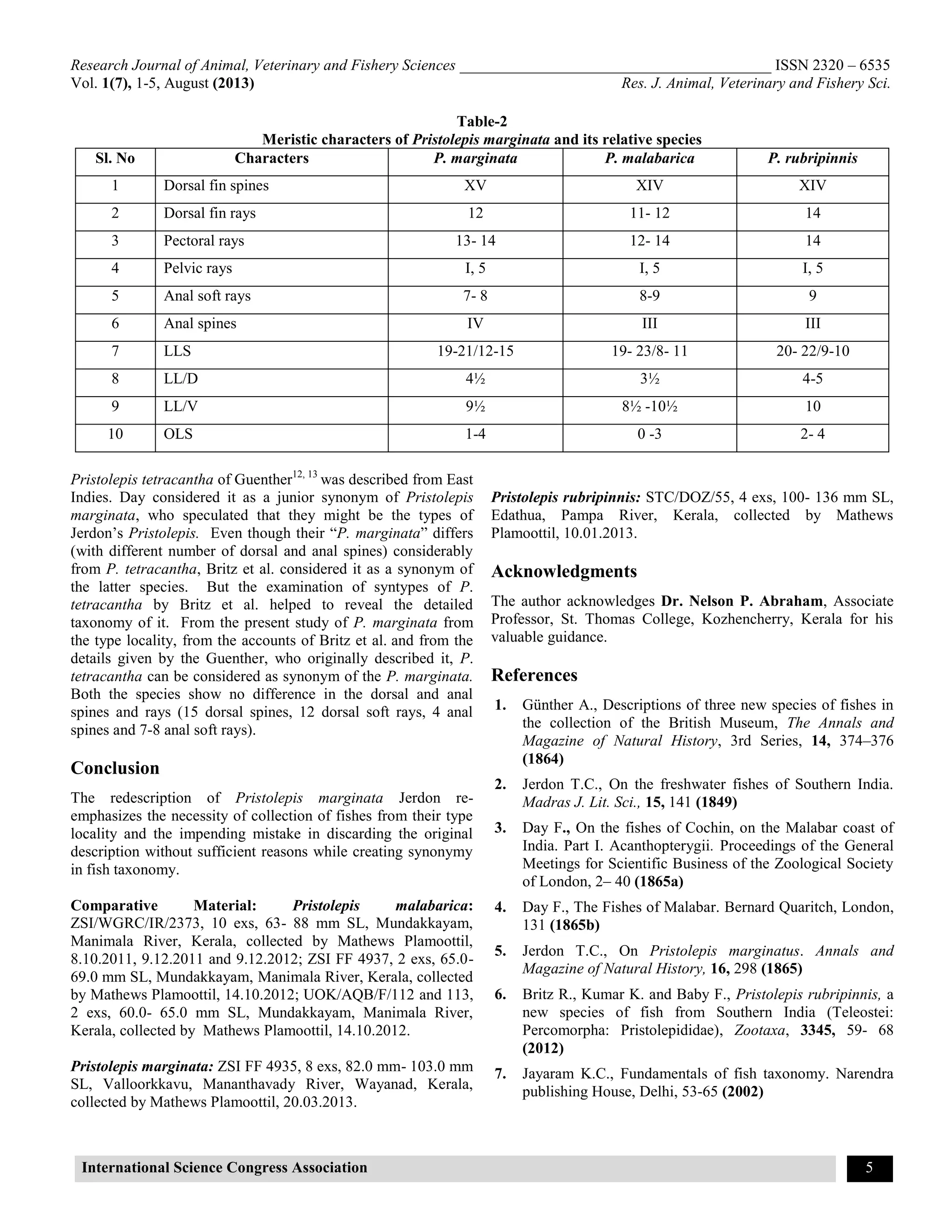 Rediscovery of pristolepis marginata | PDF