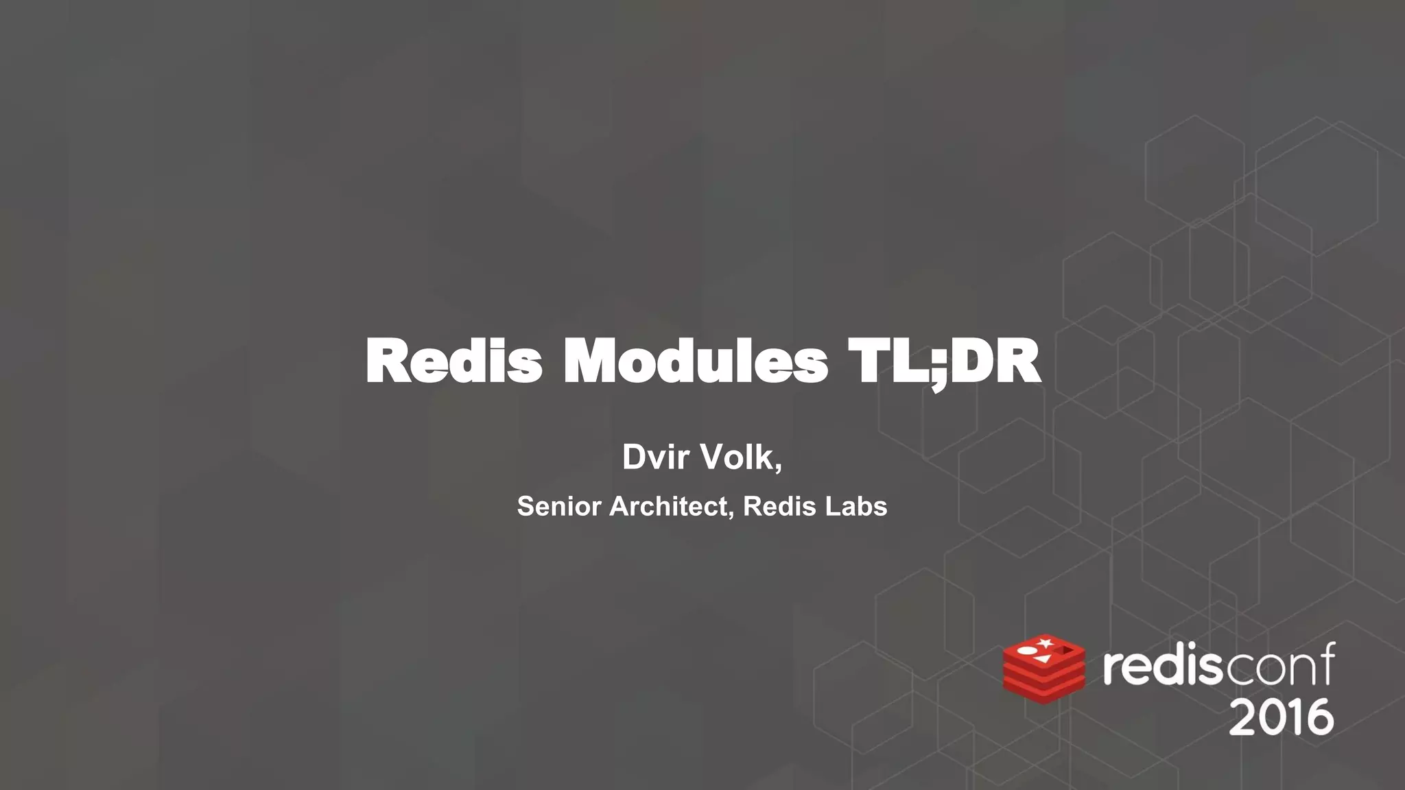 Redis modules 101 | PDF