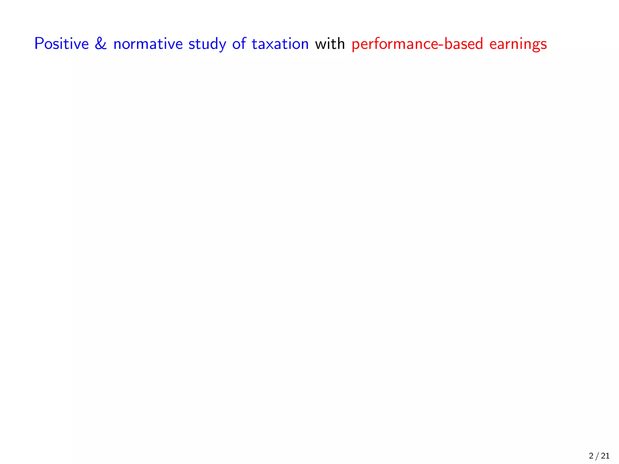 Redistribution with Performance Pay | PPT