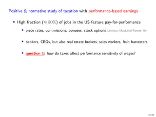 Redistribution with Performance Pay | PPT