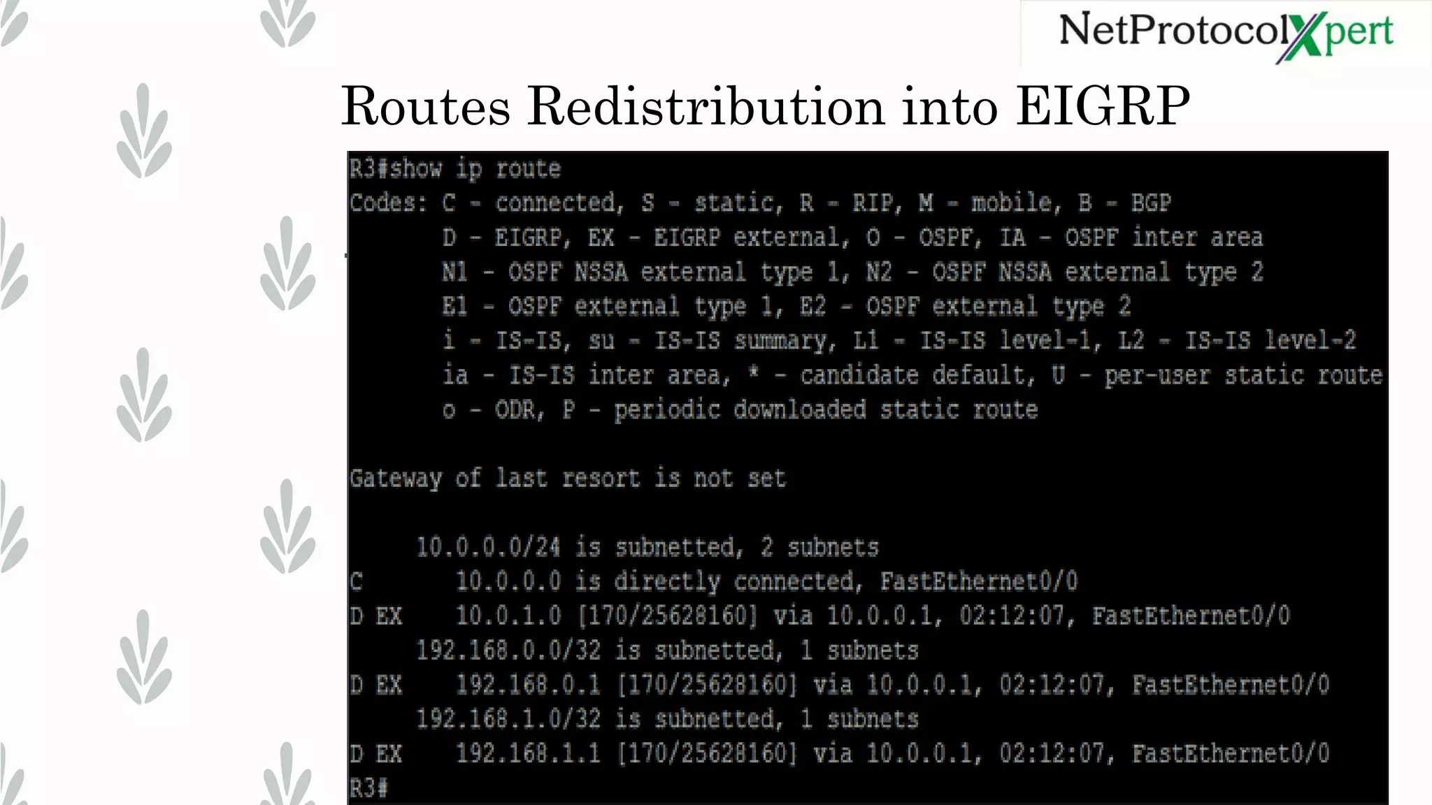 Redistribution into EIGRP | PPTX | Computer Networking | Computing