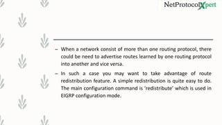 Redistribution into EIGRP | PPTX | Computer Networking | Computing