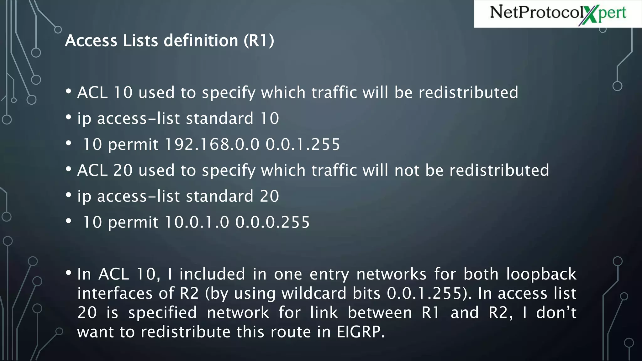 Redistribution into EIGRP with Route Maps | PPTX | Computer Networking | Computing