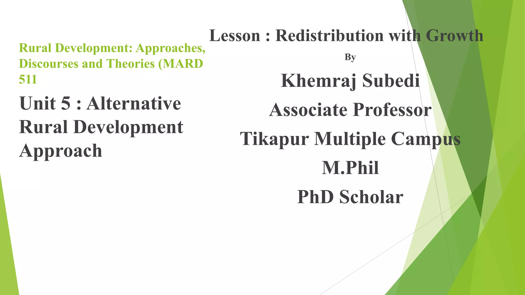 Redistribution with growth | PPT