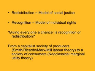 Redist vs recog & gender | PPT