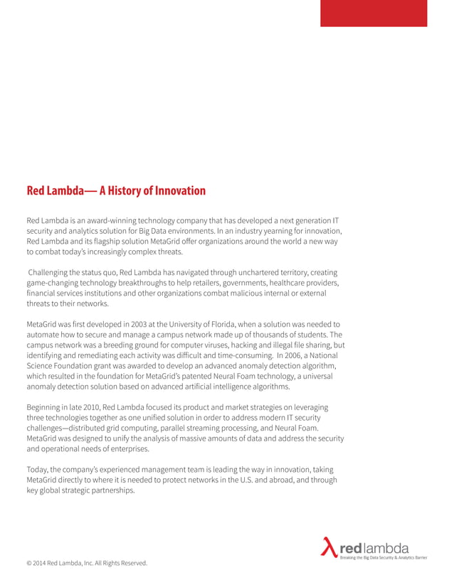 Red lambda Brochure Meta Grid Executive Overview | PDF