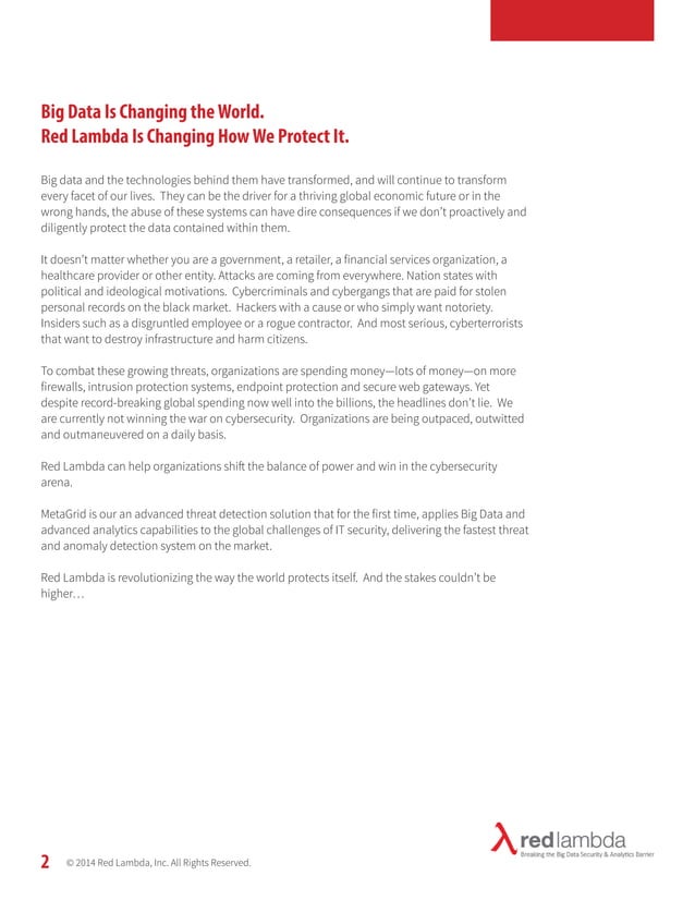 Red lambda Brochure Meta Grid Executive Overview | PDF