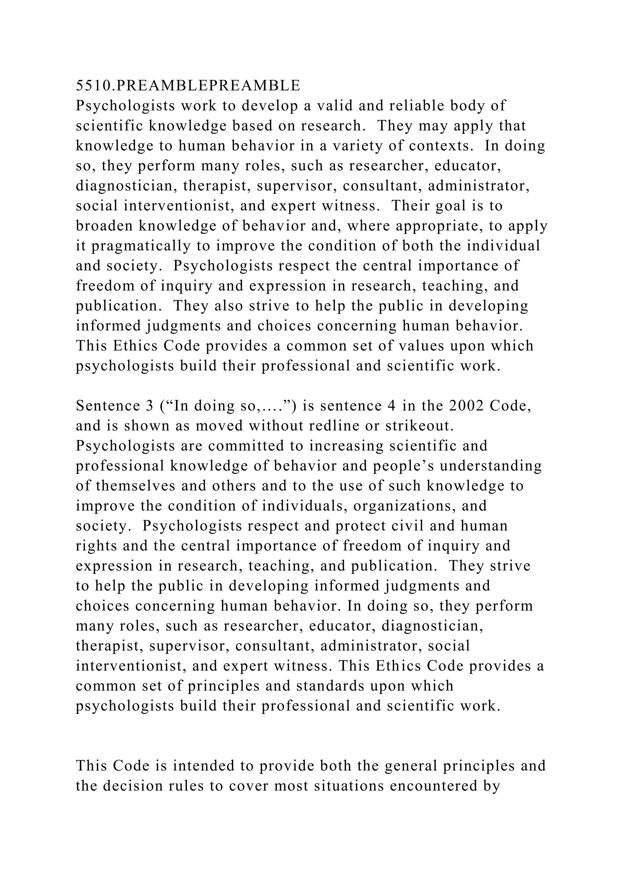 Redline Comparison of APA Ethical Principles of Psychologists an.docx ...