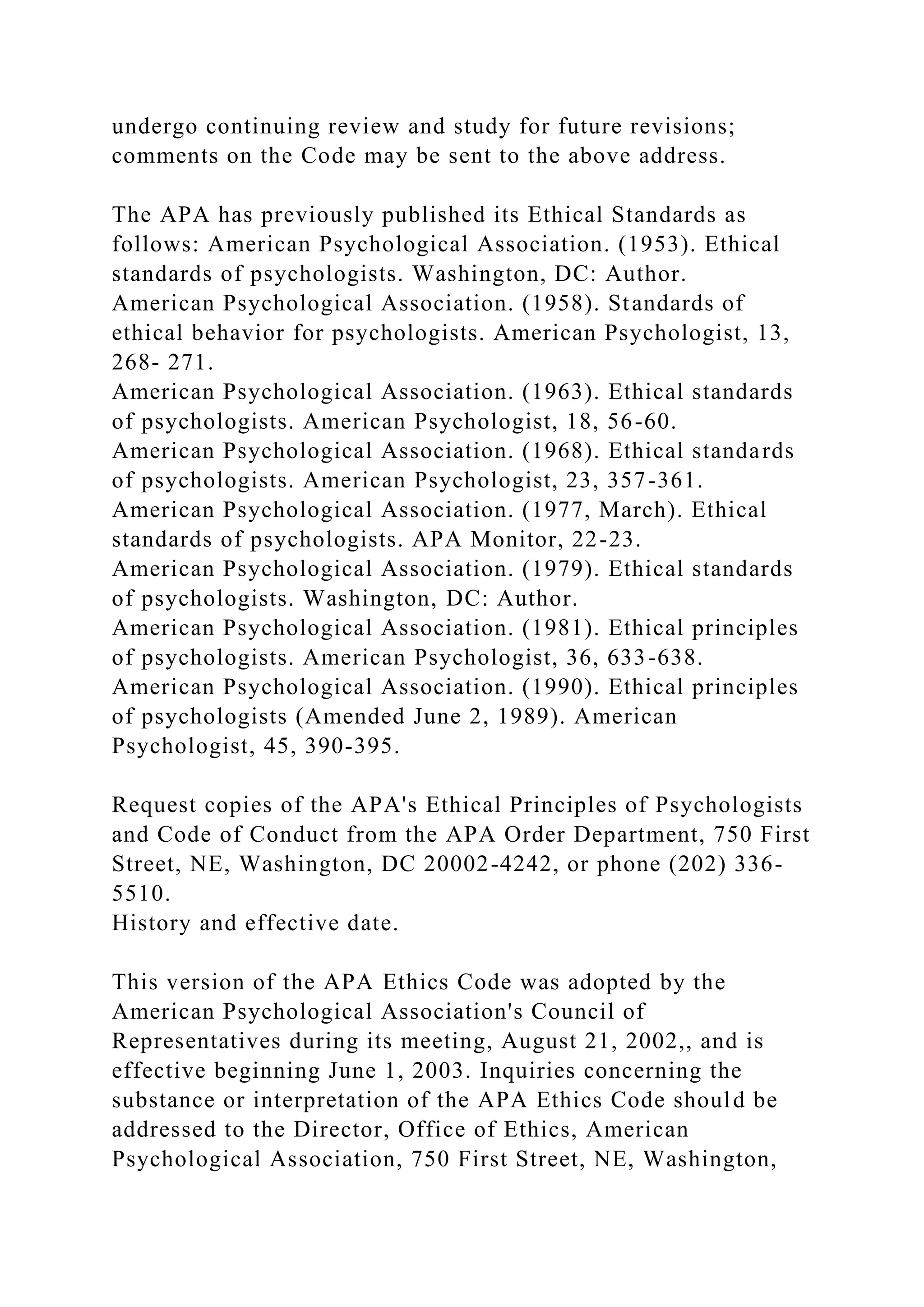Redline Comparison of APA Ethical Principles of Psychologists an.docx