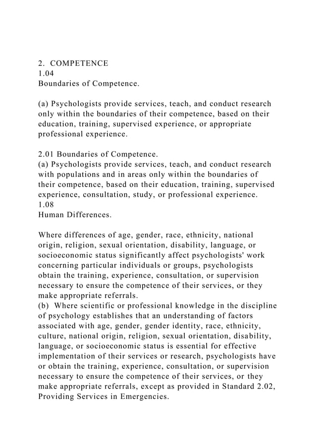 Redline Comparison of APA Ethical Principles of Psychologists an.docx ...