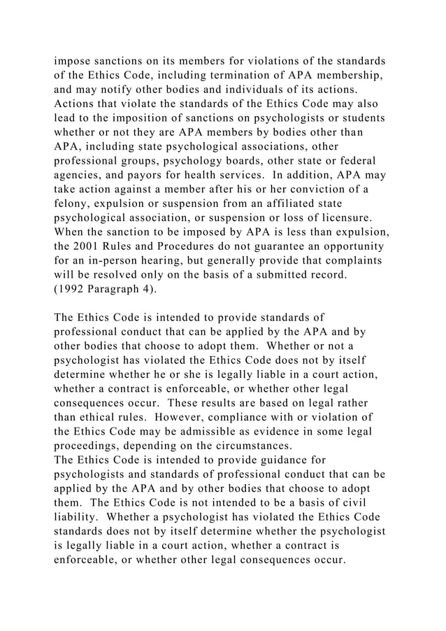 Redline Comparison of APA Ethical Principles of Psychologists an.docx ...